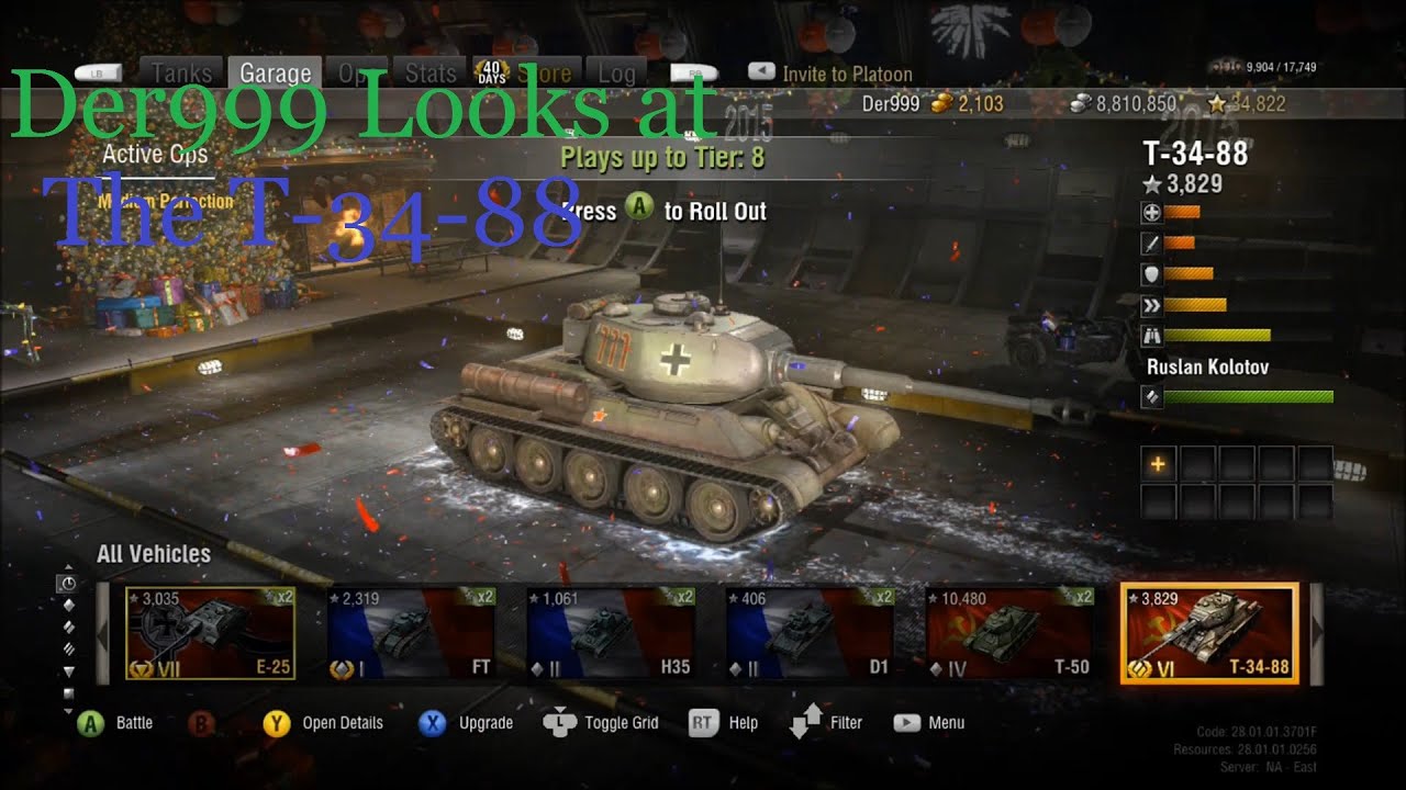 Der999 Looks at the T-34-88 in World of Tanks: Xbox 360 Edition - YouTube