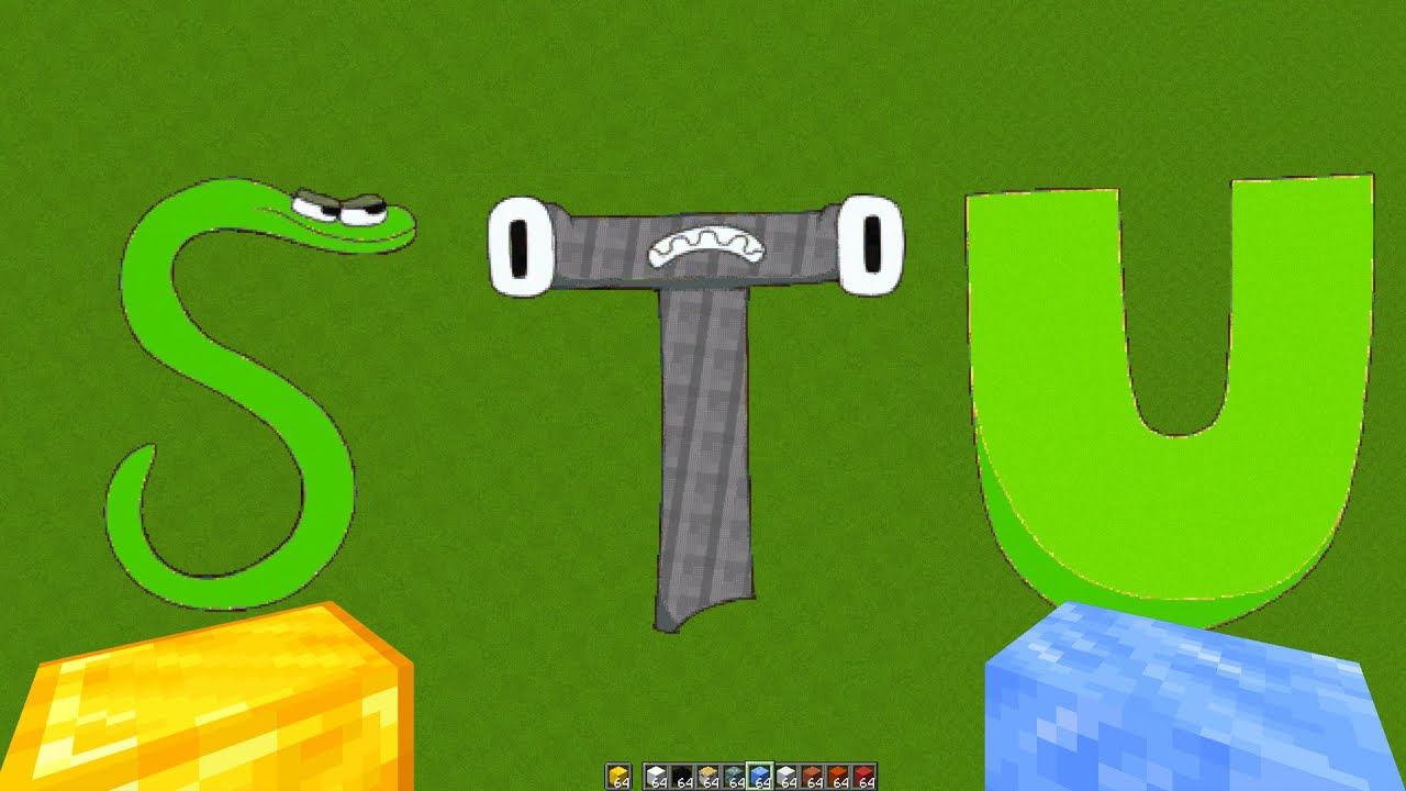 STU pixel building Alphabet Lore in minecraft - YouTube