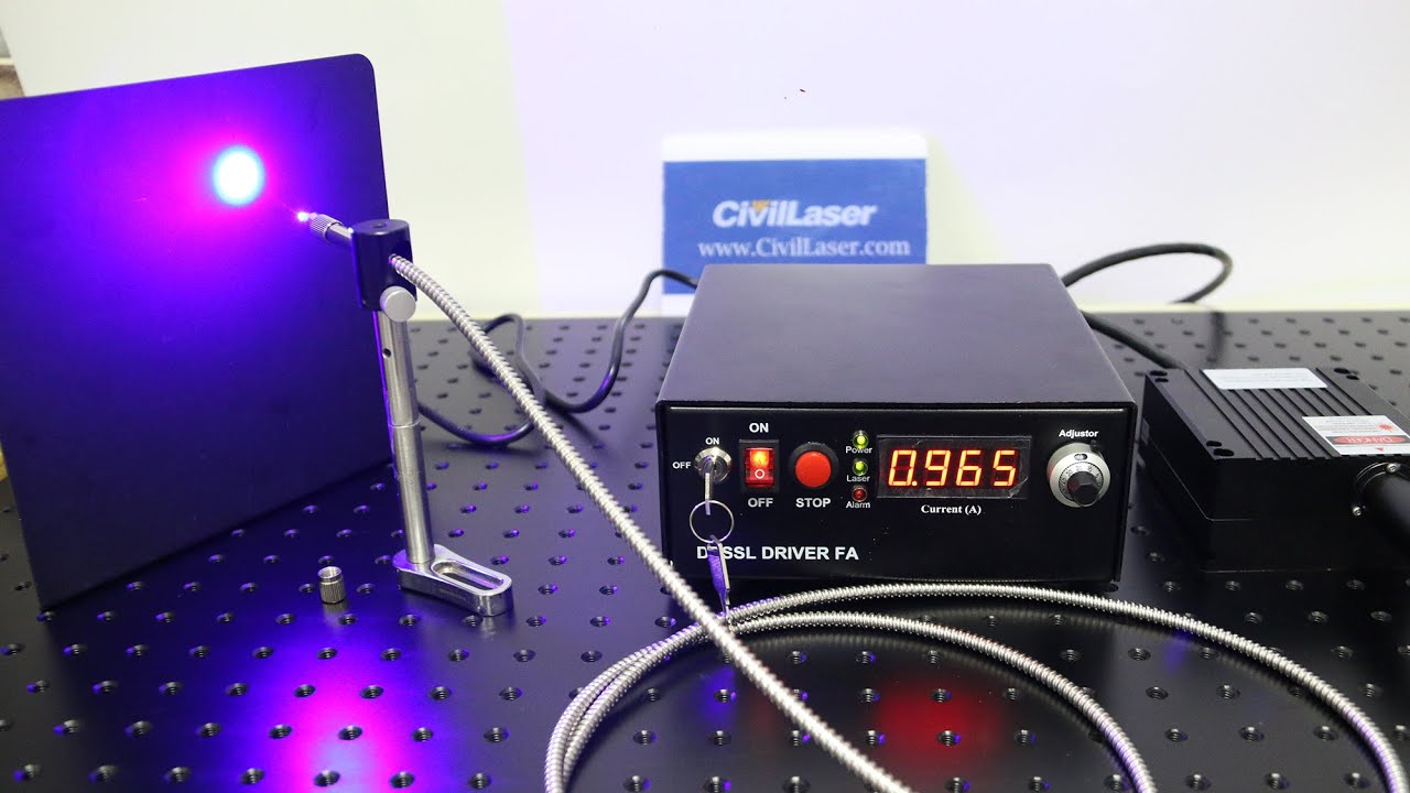 435nm 18W Fiber Coupled Laser System - YouTube