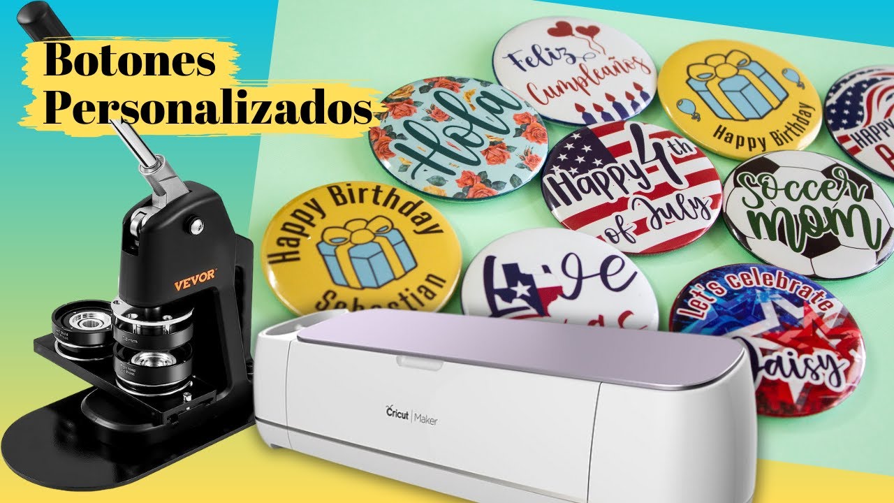 Como Hacer Botones Personalizados con Cricut y Maquina Vevor | DIY ...
