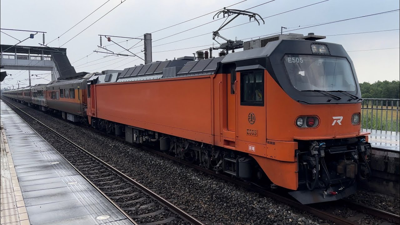 07/17/2024 台鐵 8793B次 E505電力機車試運轉+15節PP自強號車廂 石榴通過/ TRA Toshiba E500 commissioning,shiliu pass ...
