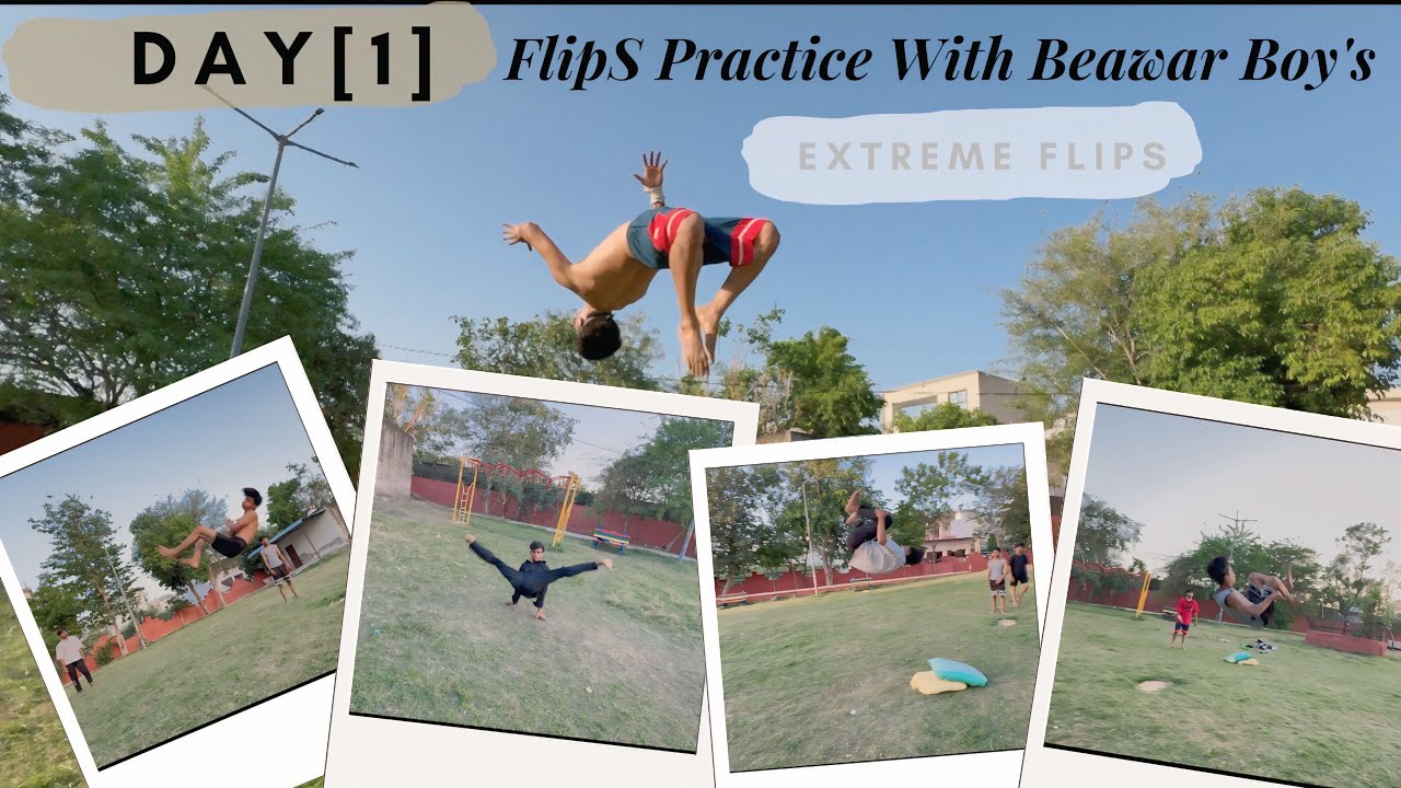 DAY [1] FlipS Practice With Beawar Boy's |•| 🔥"Extreme flips And Amazing Stunts) Level Up #day1 ...