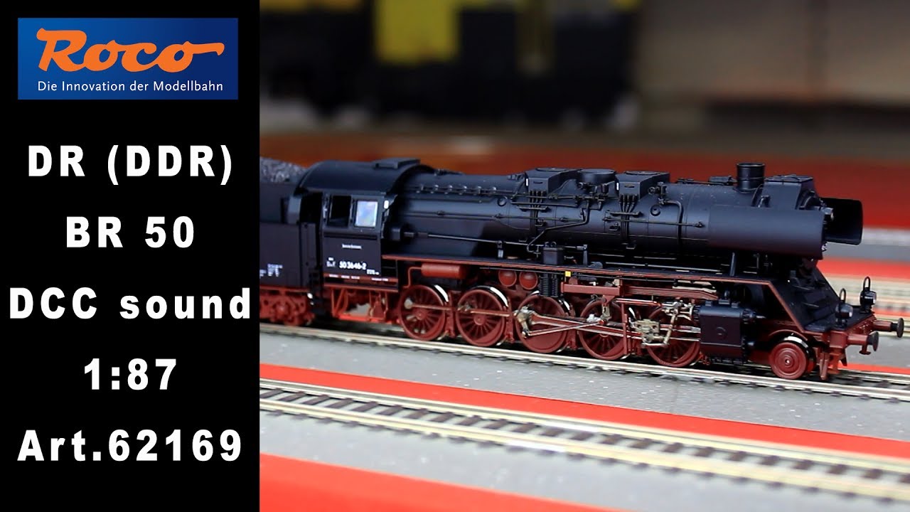 Roco 62169 DR DDR BR 50 3646 Stoomlocomotief DCC Sound 1:87 H0 - YouTube