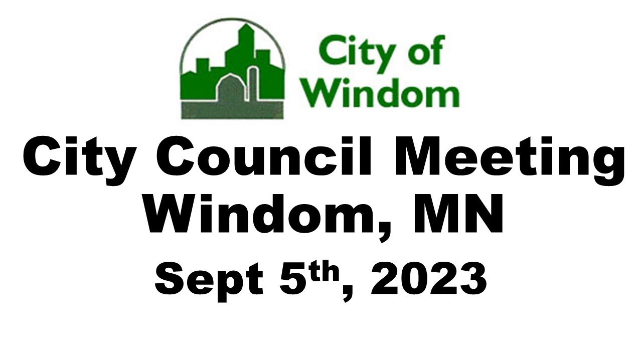 Windom City Council Meeting - September 5, 2023 - YouTube