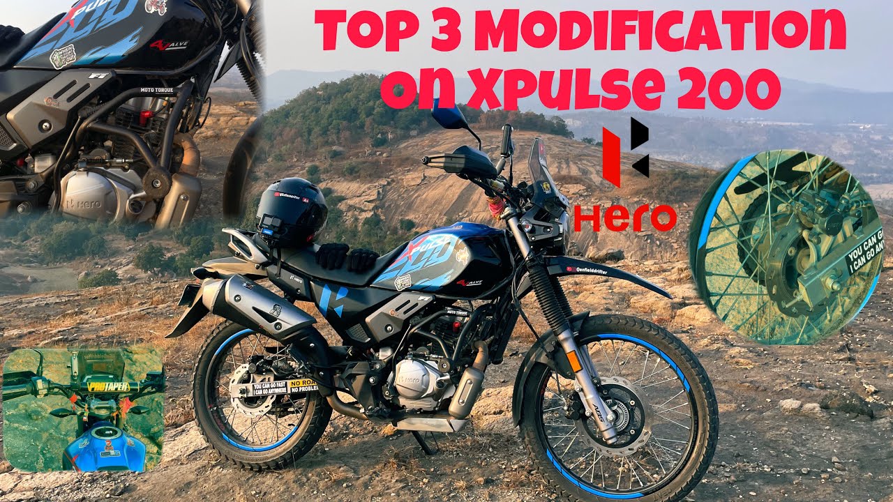 Top 3 Modifications Hero Xpulse 200 |Handlebar |Crashguard |Tubeless ...