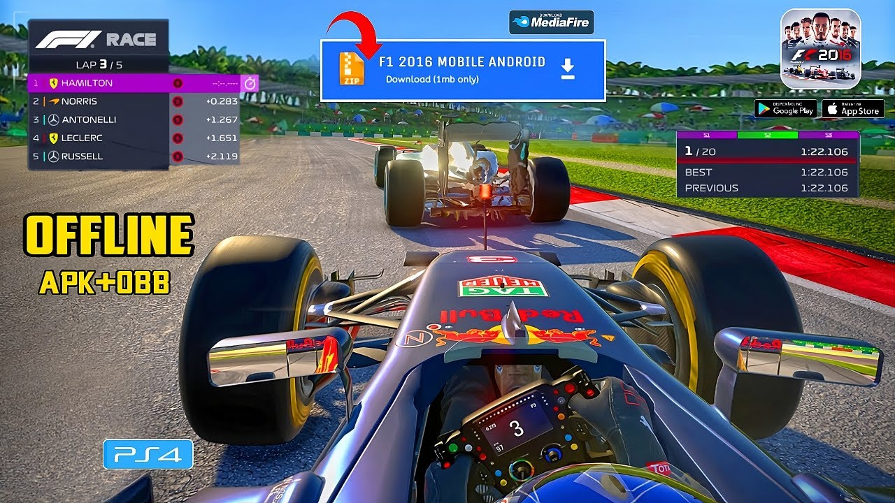 F1 2016 MOBILE OFFLINE GRAFICOS PS4 PARA ANDROID REMASTERED - YouTube