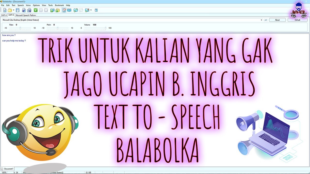 Cara Merubah Text ke Audio menggunakan Balabolka - YouTube