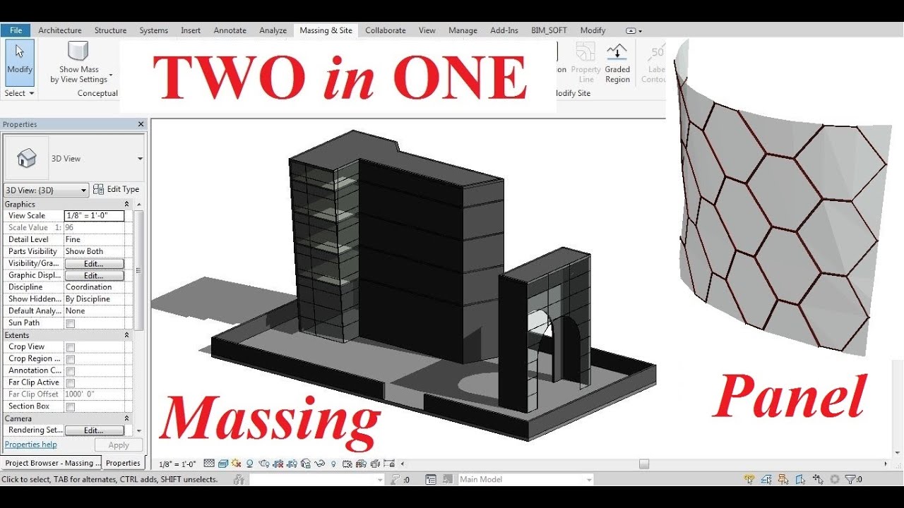 Massing & Curtain Panel By Pattern - YouTube