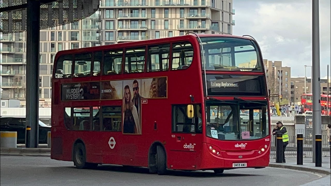 *Fast* Journey on the Central Line Rail Replacement (CL1) to Leytonstone. Enviro400 9523 (SN59 ...
