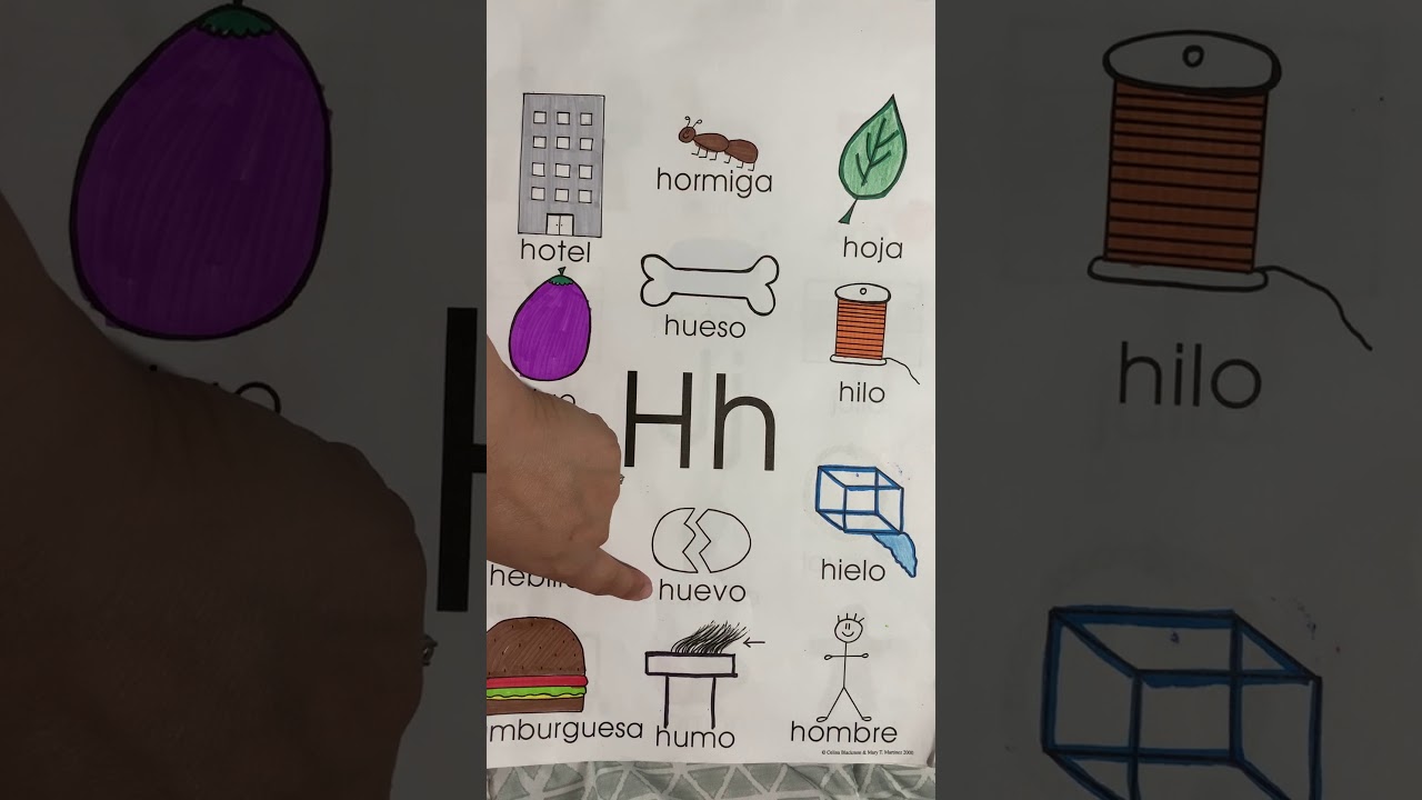 Vocabulario de la letra Hh - YouTube