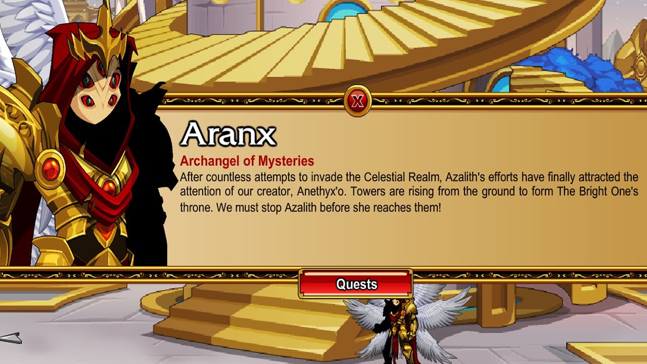 AQW NEW ARANX QUEST /JOIN INFERNALPARADISE (CELESTIAL REALM 2025) - YouTube