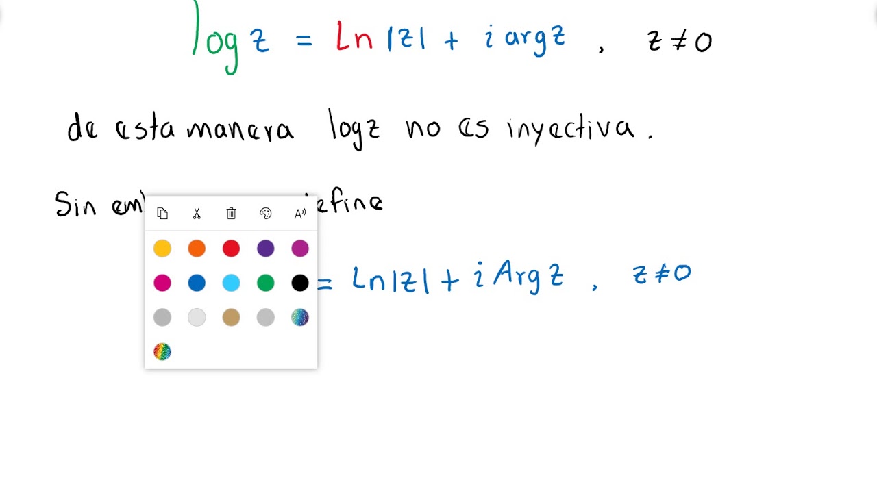13 Función Logaritmo en Variable Compleja - YouTube