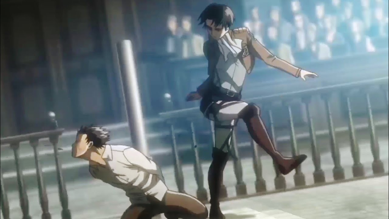 Levi beating eren - weeeeee - YouTube