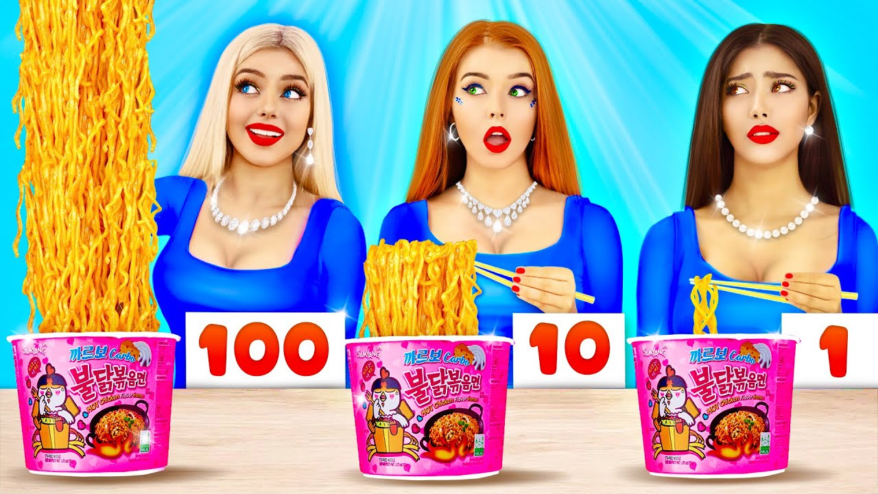 100 LAYERS of FOOD Extreme Challenge! | Eating 100+ Coats of Big Pizza ...