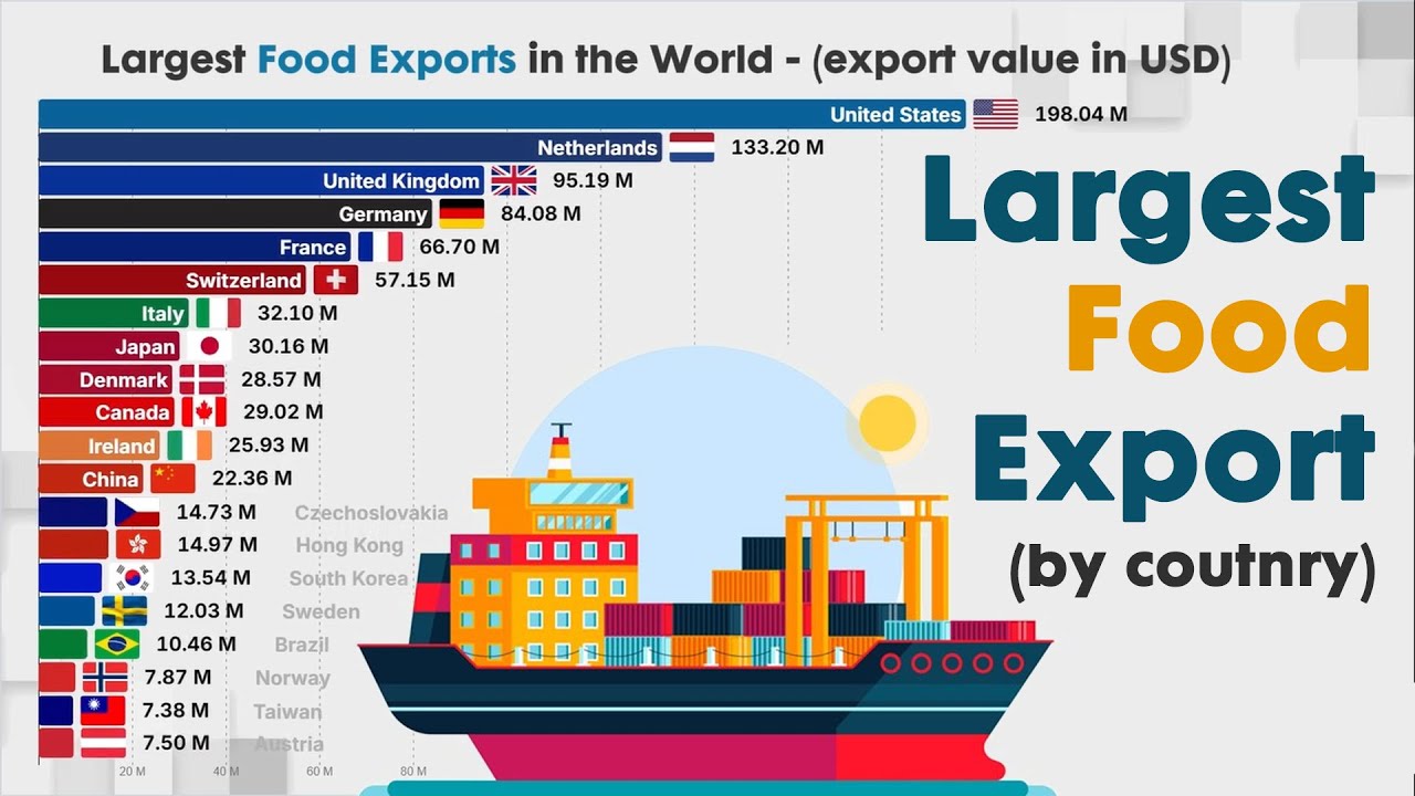 LARGEST FOOD EXPORT BY COUNTRY according to FAO of the UN - YouTube