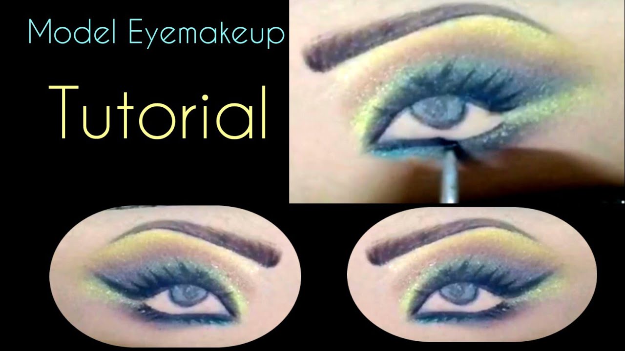 Model Eye Makeup Tutorial, colourful Dramatic eyemakeup - YouTube