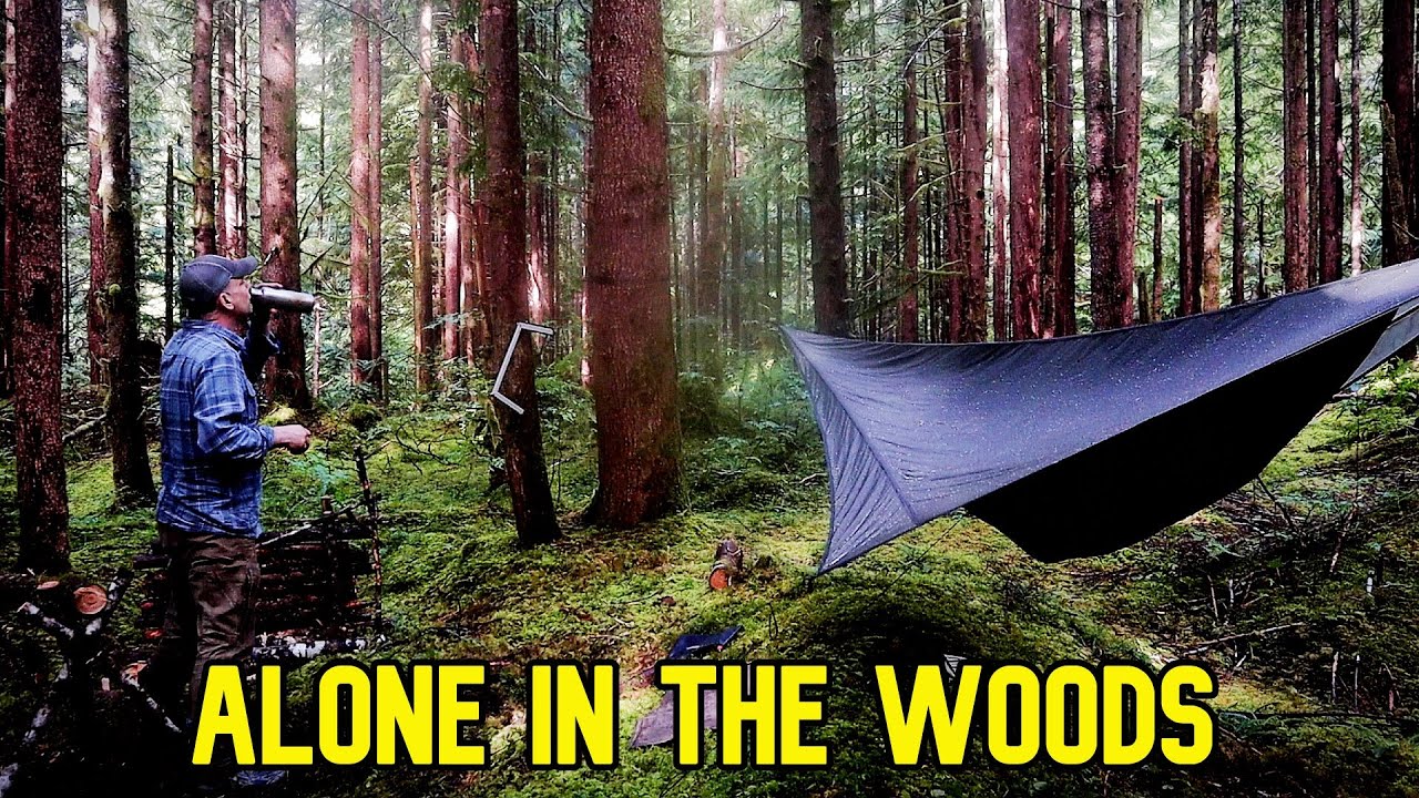 Solo Overnight Camping: Bushcraft Bench, Adjustable Pot Hanger, Steak ...