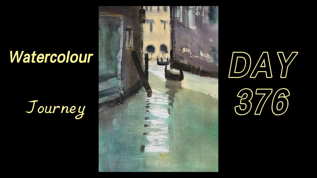 Watercolour DAY 376( Venice's Shimmering Water) - YouTube