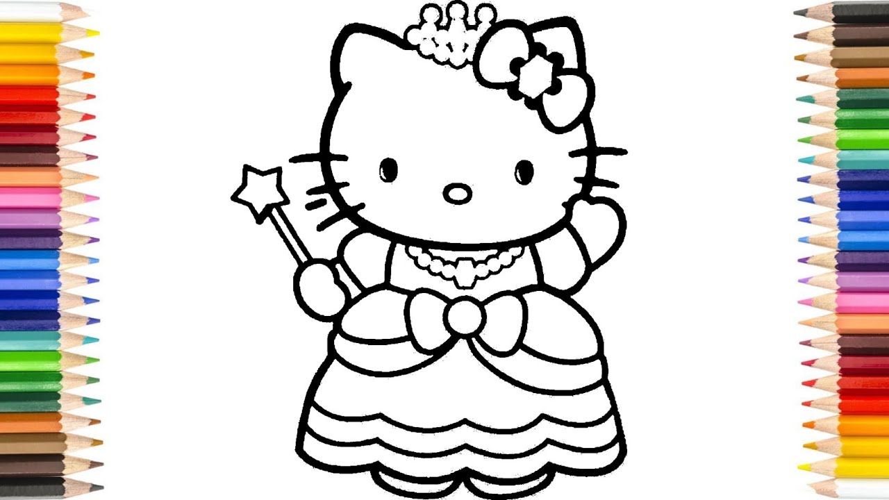 👸🏻🌟🎀👑How to draw princess hello kitty 👑🎀🌟👸🏻| Step By Step Drawing For Kids - YouTube