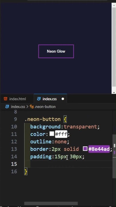 How to Create a CSS Neon Button | Glow Effect Button Tutorial #shorts #css #neon-glow-button ...