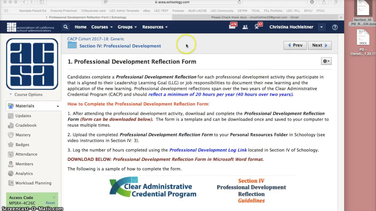 PD Reflection Form and Log Hours 2019-20 - YouTube