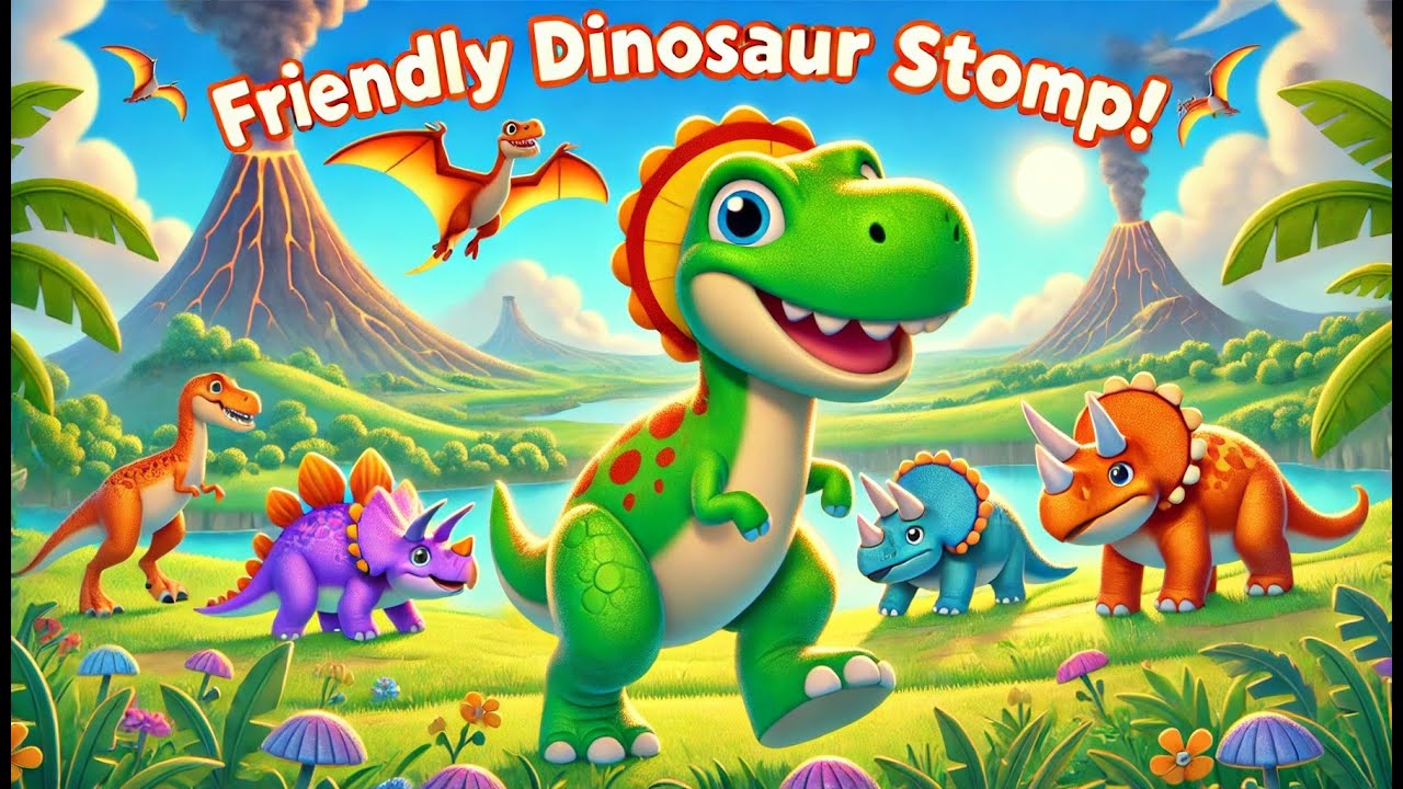 The Friendly Dinosaur Stomp Song 🦖🎶 | Fun Dance & Learning for Kids ...