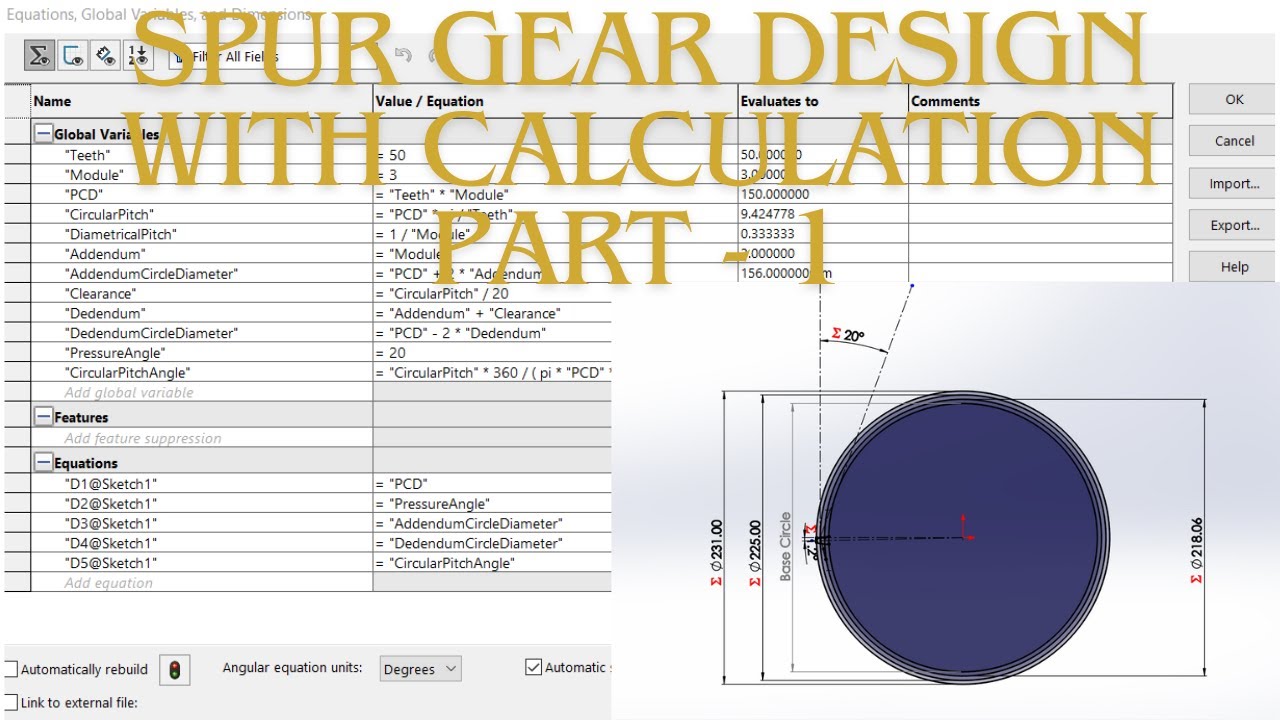 SPUR GEAR DESIGN WITH CALCULATION_PART-01 - YouTube