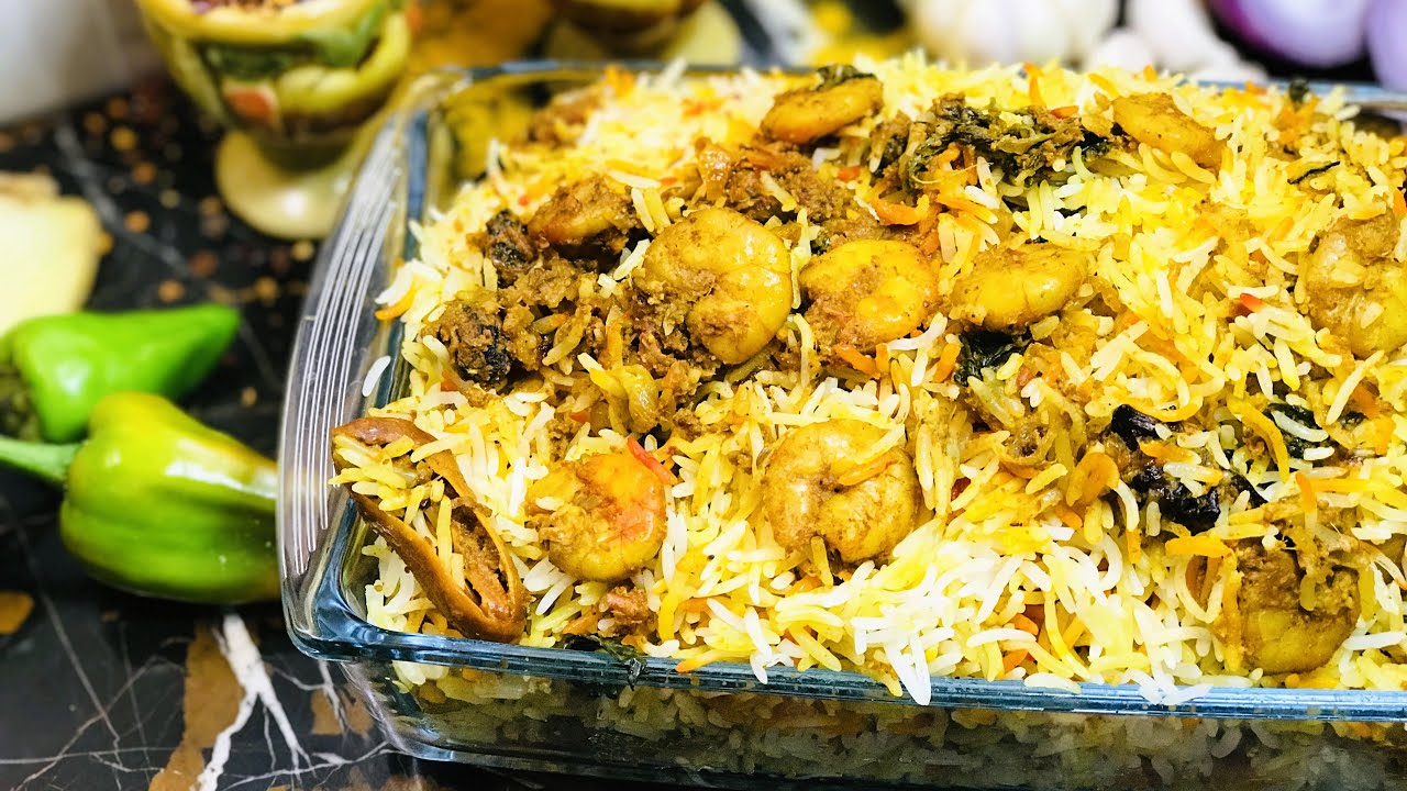 How to Make a Perfect Seafood Biryani - Prawns Dum Biryani recipe ...