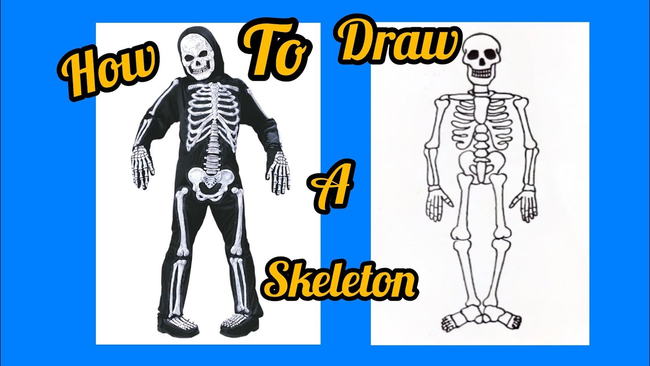 How to Draw a Fun Halloween Skeleton💀☠️ - YouTube