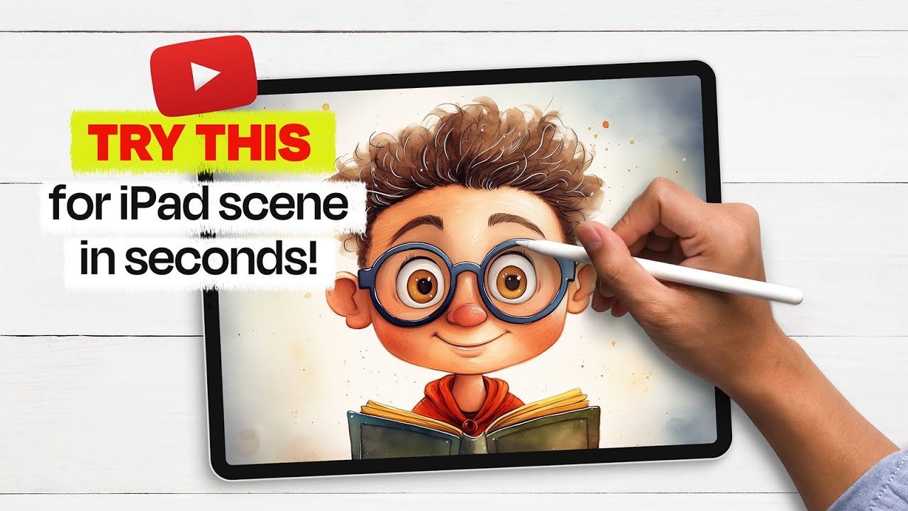How to Create a Realistic iPad Scene with Drawing Hand in 2 mins. with ...