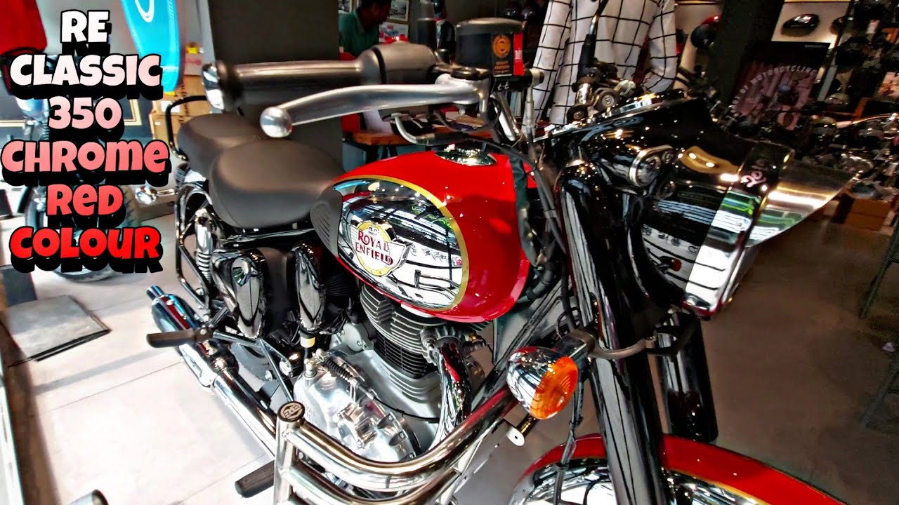 Royal Enfield Classic 350 Chrome Red Walk-around in Showroom | On Road ...