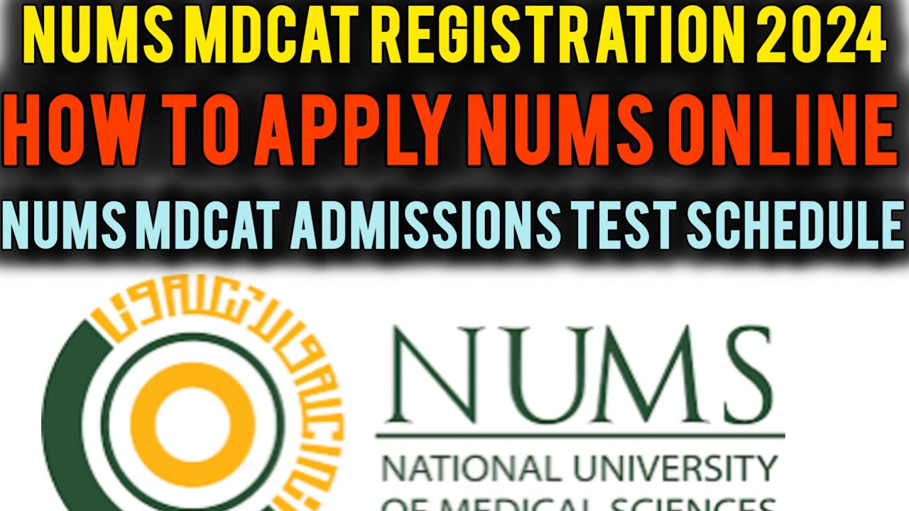 NUMS MDCAT registration 2024| How to apply NUMS online| NUMS MDCAT ...
