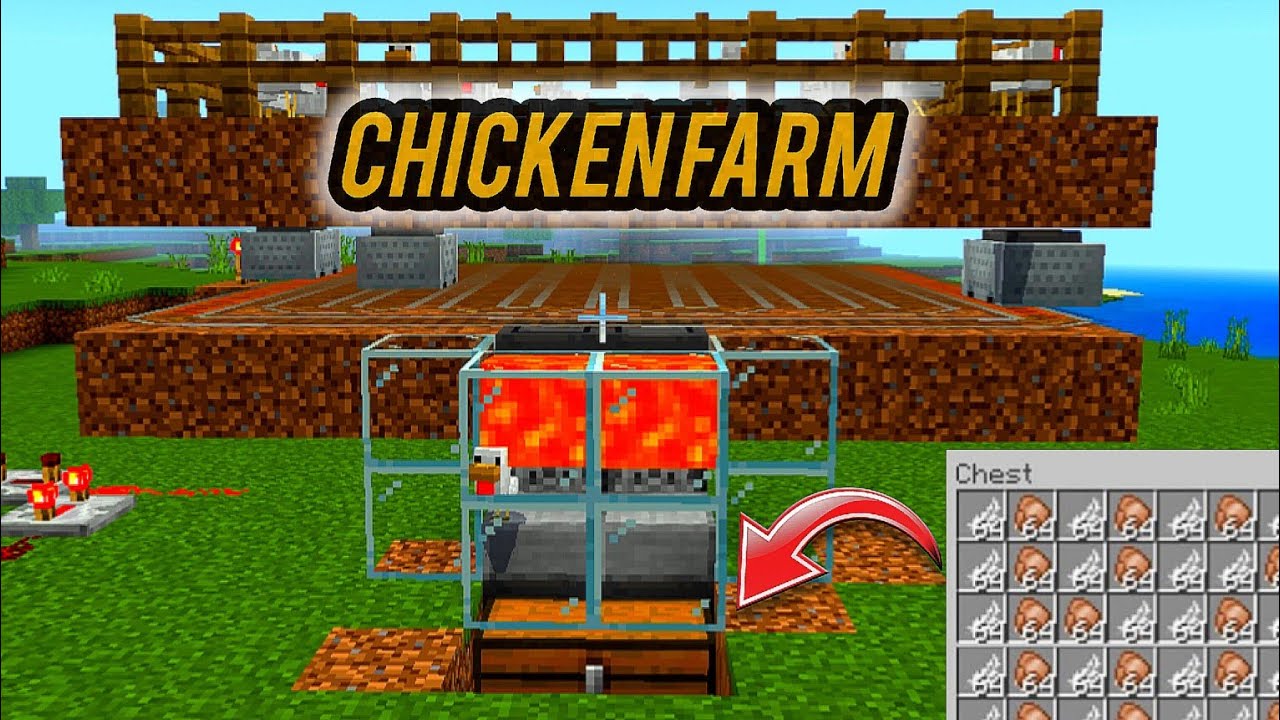 Minecraft: Automatic Chicken Farm ( Tutorial ) #chickenfarmMinecraft # ...