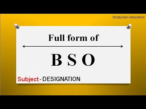 BSO ka full form | Full form of BSO in English | Subject - DESIGNATION ...
