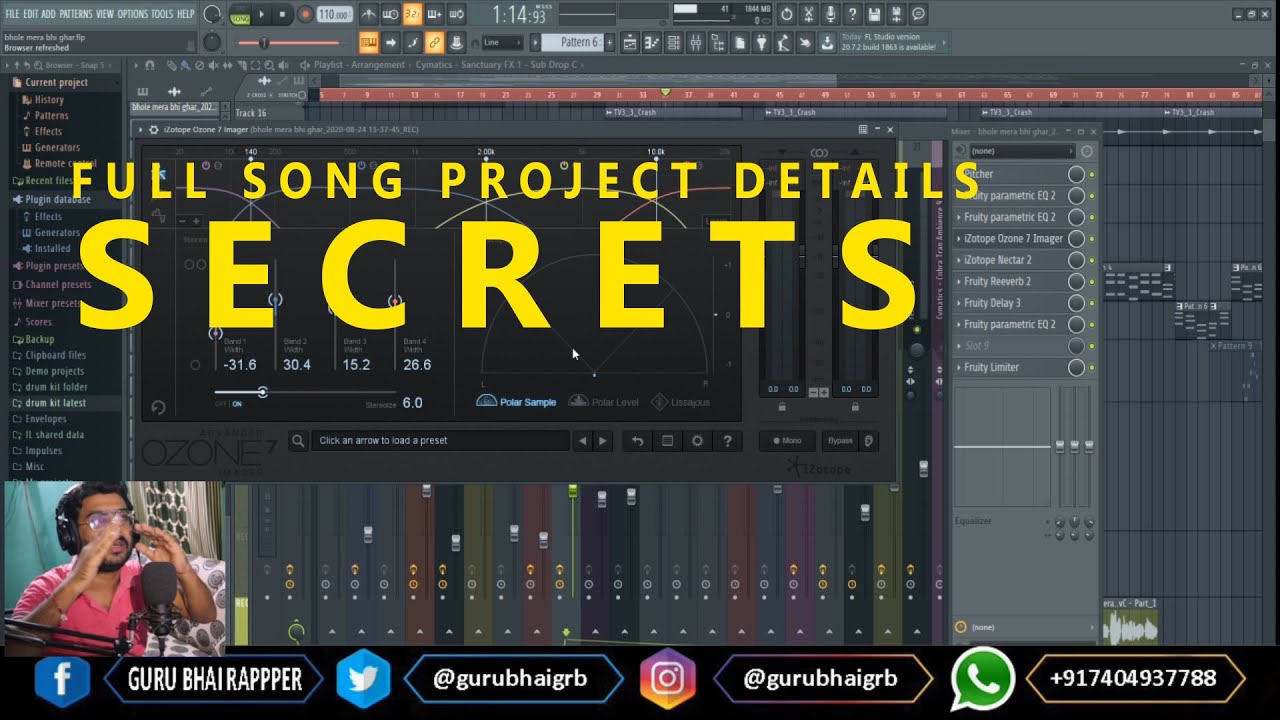 Full FLP Song Project Mixing Details in FL STUDIO by Guru Bhai - YouTube