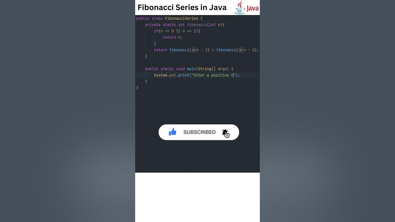 Fibonacci Series in Java | Java Interview Questions and Answers| #java #shorts #leetcode #coding ...