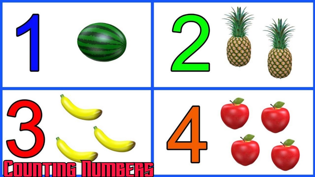 One, two, three counting//1-10 Numbers with fruits name// counting ...