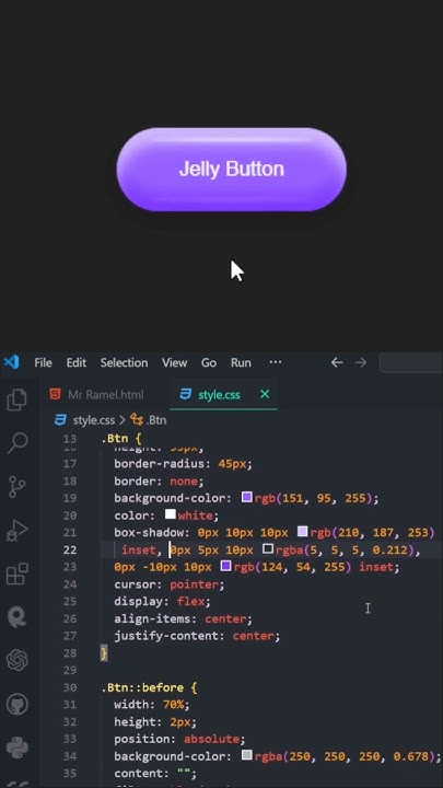 Jelly Button Animation amazing🤩 #coding #learncoding #button #shortvideo #shorts - YouTube
