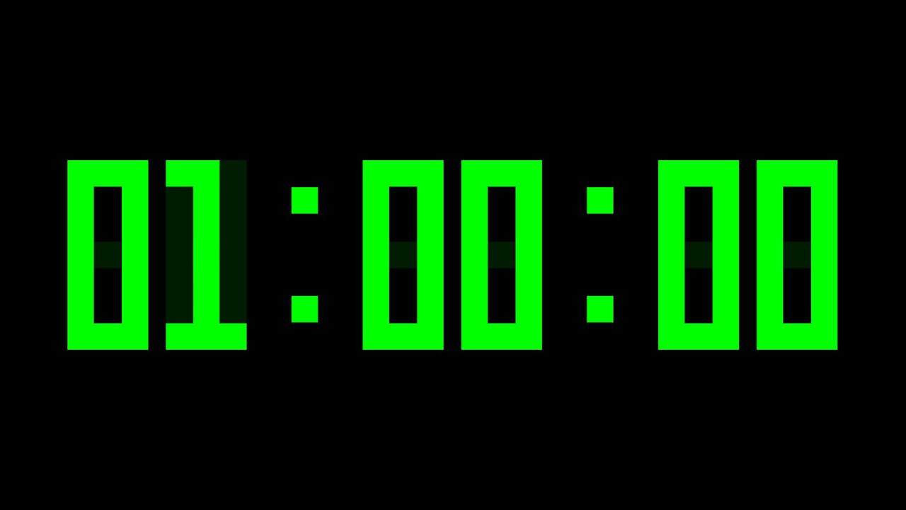 1 Hour Countdown Timer with Alarm & Time Markers/ Chapters - Digital ...