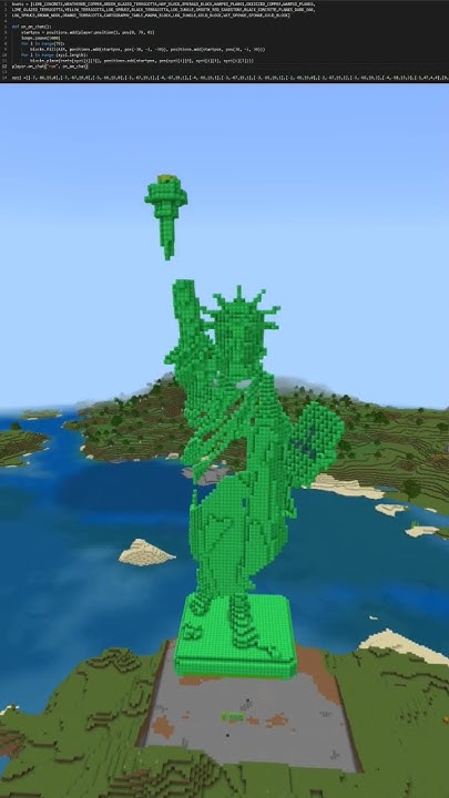 Building a 3D Statue of Liberty in Minecraft with Python Code! Epic ...
