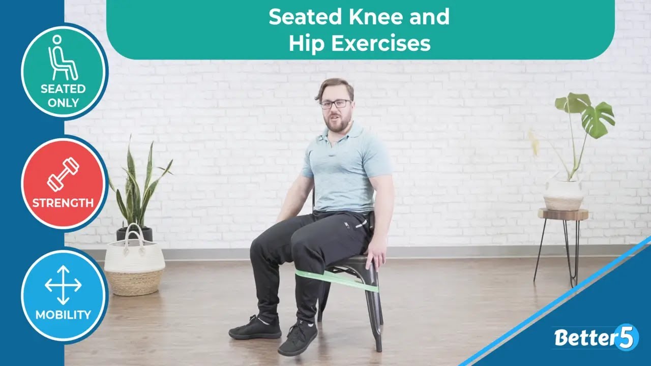 Seated Knee and Hip Exercises Day 1 - YouTube