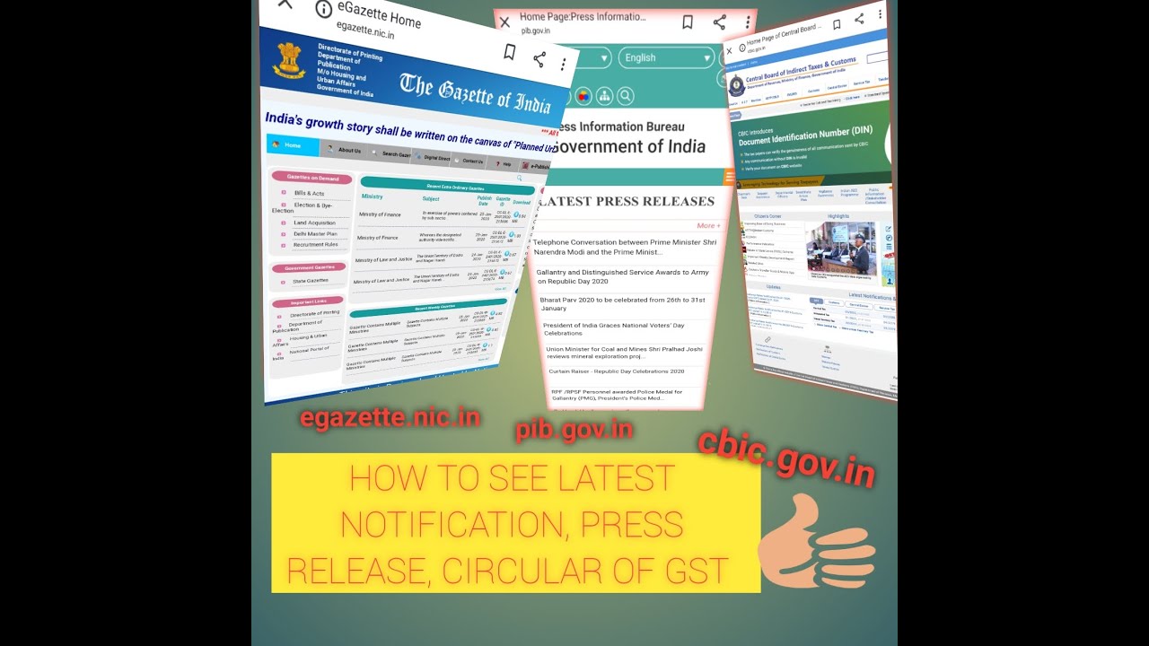 How to see Notification, circular, Press release issued by GST - 2020 I ...