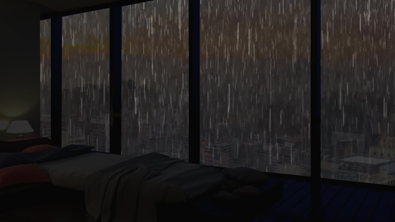 Rainy Bedroom Space Outside The Window 🌙Relaxing Rain At Different ...