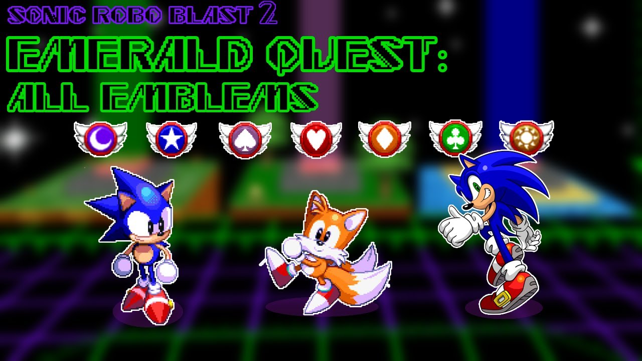 EMERALD QUEST ALL EMBLEMS | Sonic Robo Blast 2 Mod - YouTube