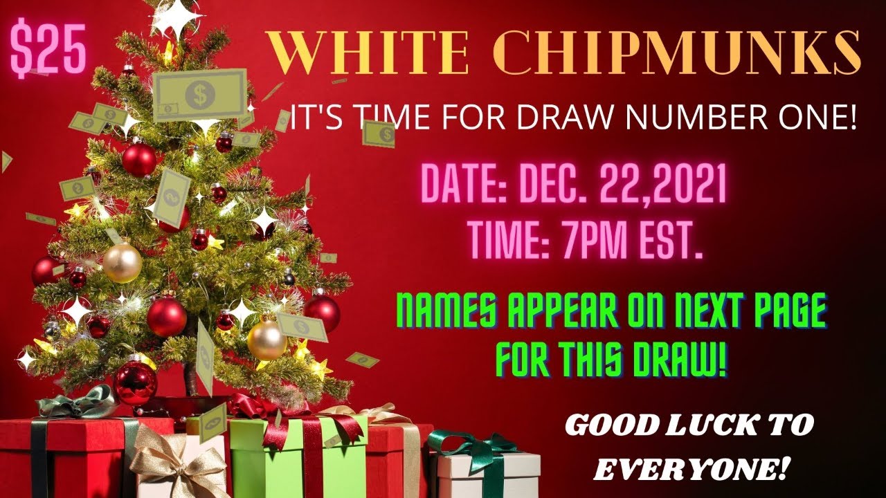 CHIPMUNK CALENDAR DRAW #1! $25.00 CASH! - YouTube