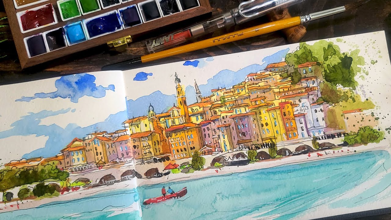 SUMMER IN ITALY | WATERCOLOR | SKETCH - YouTube