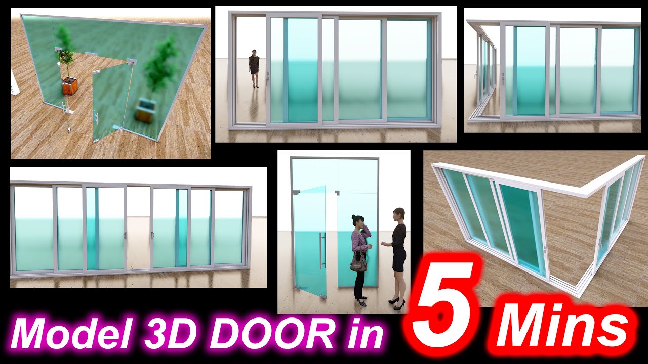 Door 3D Modeling in 5 Mins | 3DS Max Tutorial | Modeling a Door in 3DS ...