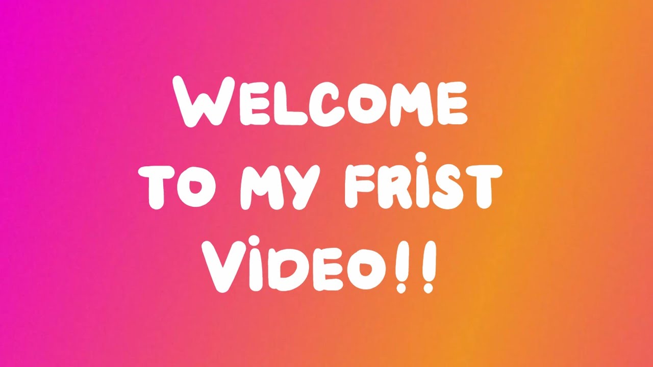 My first Video!! Welcome to the channel. - YouTube