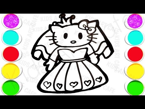 How to Draw and Paint a Hello kitty Bride Easy Drawing and Coloring for ...