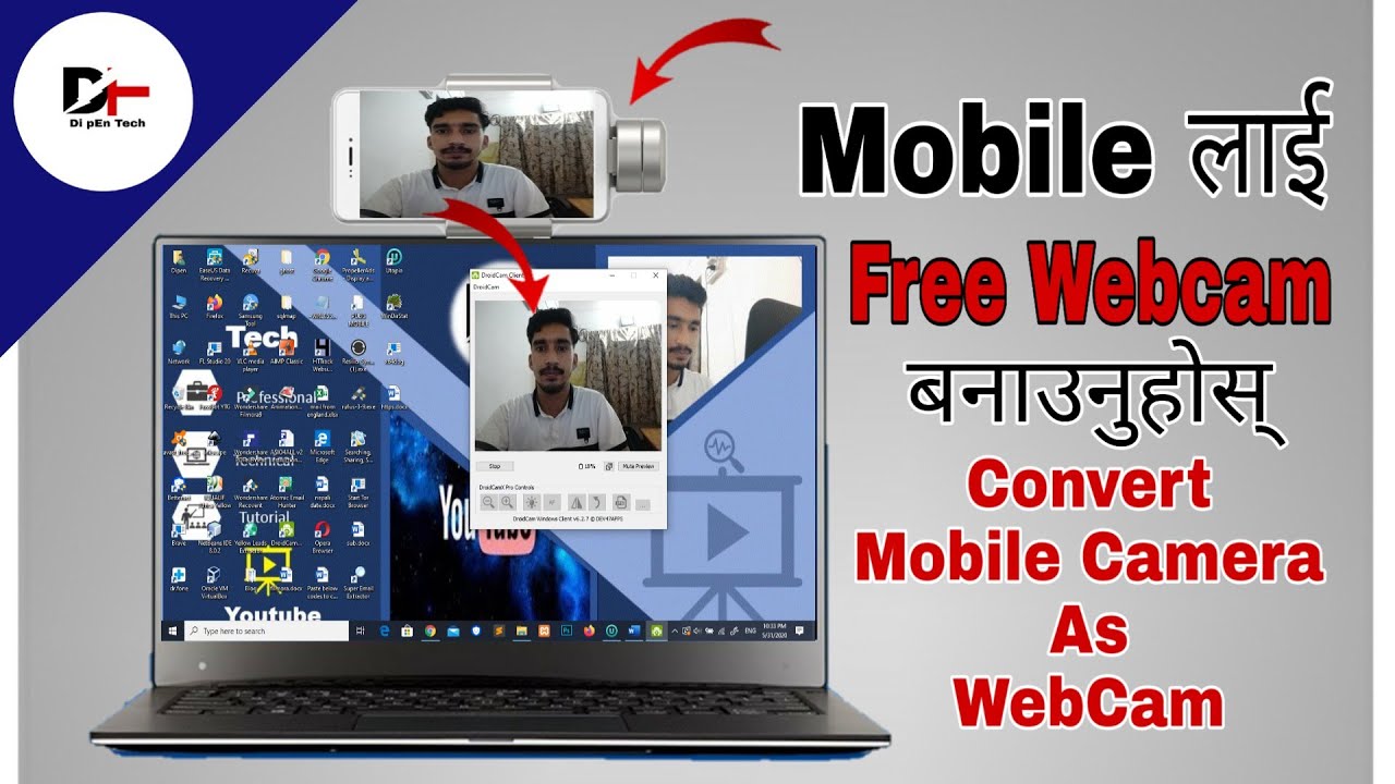How to Use Mobile Camera As Webcam for Computer | How to live class ...